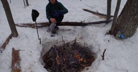 Scouts brave cold weather to learn survival skills