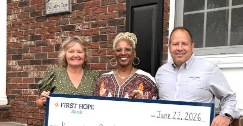 Karen Ann Quinlan Hospice receives $5,000 Grant from First Hope Bank