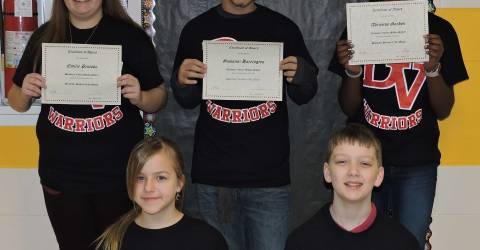 Students of the Month at DV Middle School