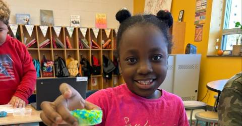 Third graders have fun making ‘rocks’