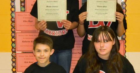 Delaware Valley Middle School Students of the Month for April