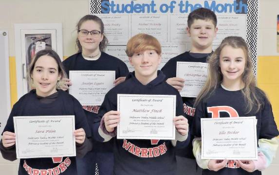 DVMS students of the month for February