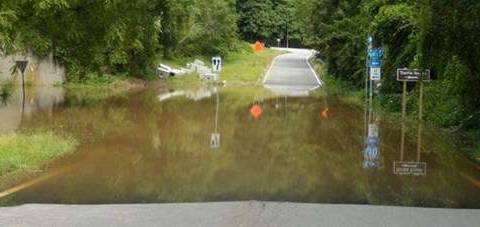Bushkill river access is closed because of flooding